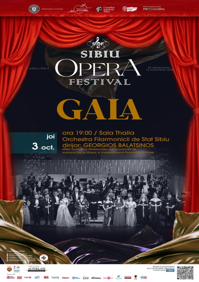 Bilete Sibiu: Gala Sibiu Opera Festival 2024 - 3 oct, ora 19:00 ...