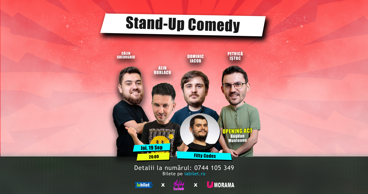 Bilete Iasi: Stand-up comedy cu Petrică Iștoc, Alin Burlacu, Dominic Iacob, Călin Gheorghiu și ...