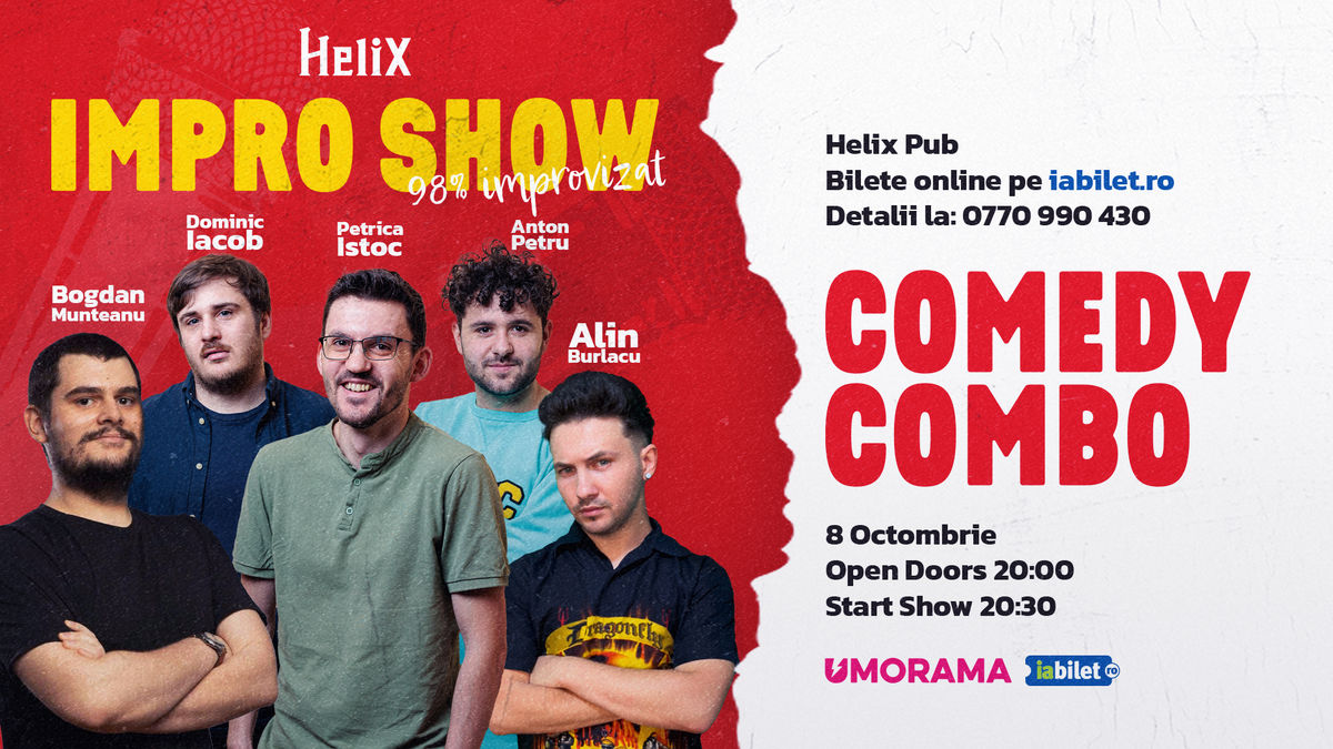 Bilete Iași: IMPRO SHOW - Comedy Combo - 8 oct '24, ora 20:30 - Helix Pub Iasi - iaBilet.ro