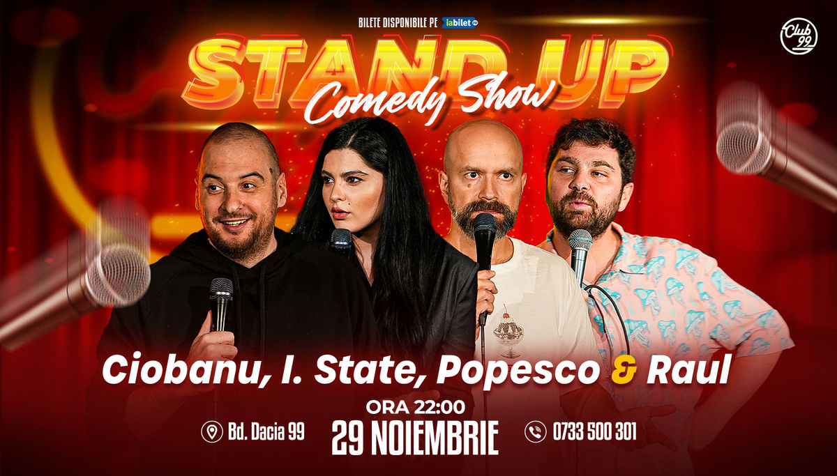 Bilete Stand up Comedy cu Andrei Ciobanu, Ioana State, Cristi Popesco ...