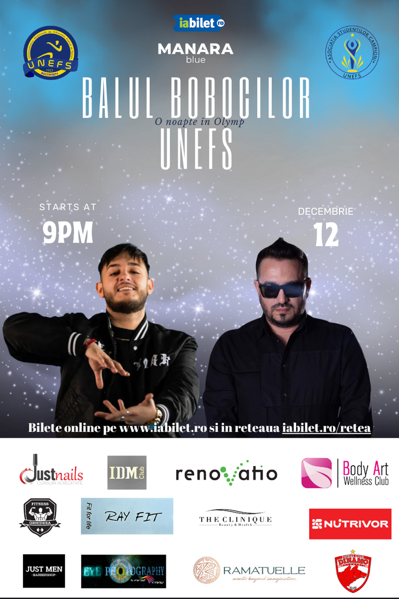Bilete Balul Bobocilor UNEFS 2024 - O Noapte în Olymp - 12 dec '24, ora ...