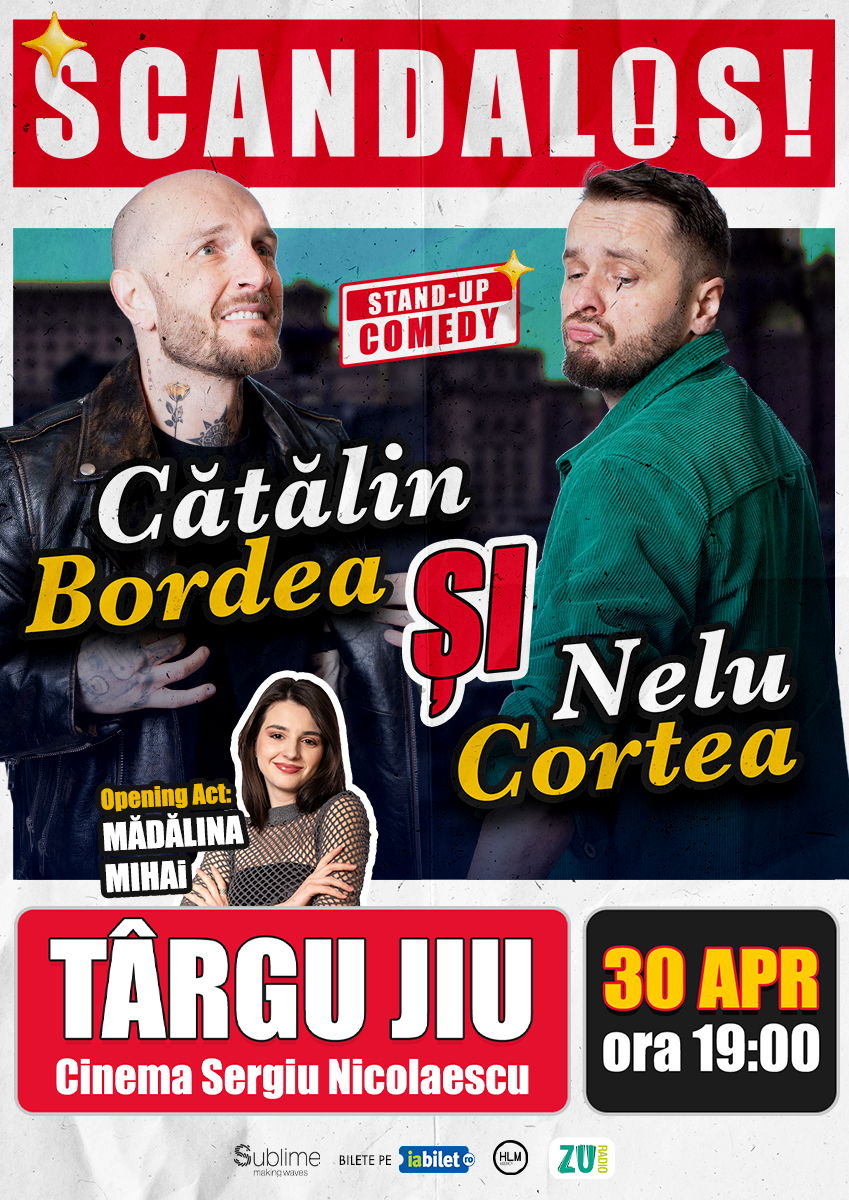 Bilete Targu Jiu: Stand-up Comedy cu Bordea, Cortea si Madalina Mihai ...