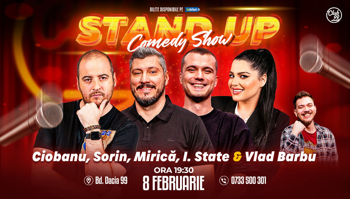 Bilete Stand up Comedy cu Andrei Ciobanu, Sorin Pârcălab, Mirică, Ioana ...