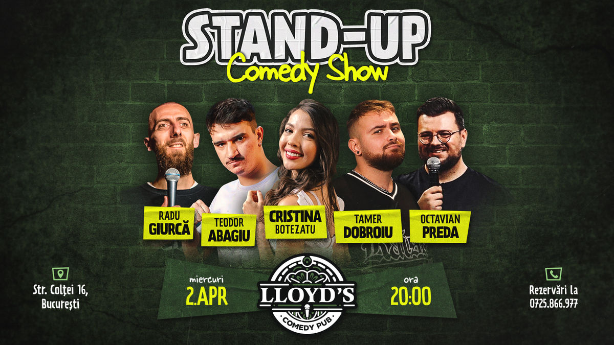 Bilete Stand-up Comedy cu Teodor Abagiu, Radu Giurcă, Cristina Botezatu ...
