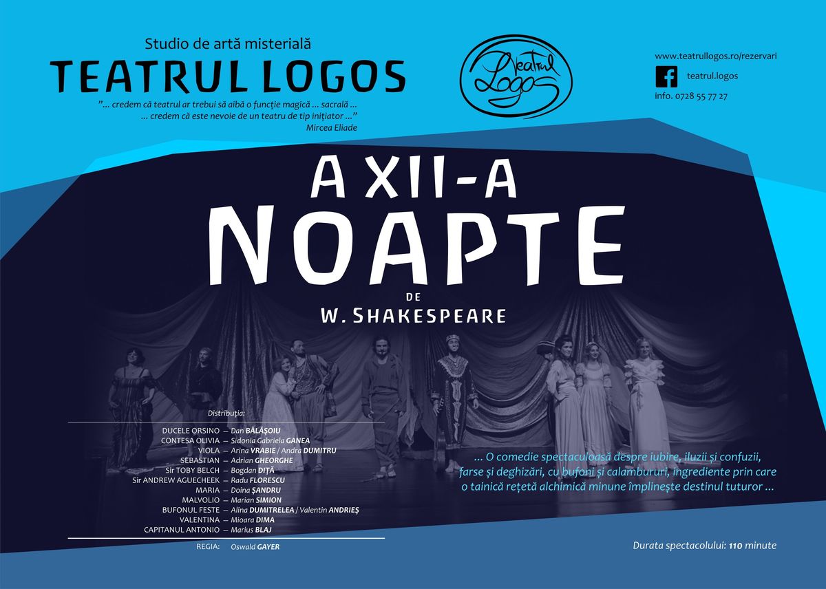 Bilete A XII-a Noapte de W. Shakespeare - 13 apr, ora 19:30 - Teatrul ...