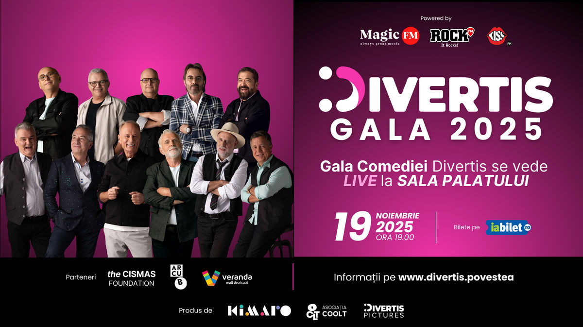 Bilete Divertis - Gala 2025 - 19 nov, ora 19:00 - Sala Palatului